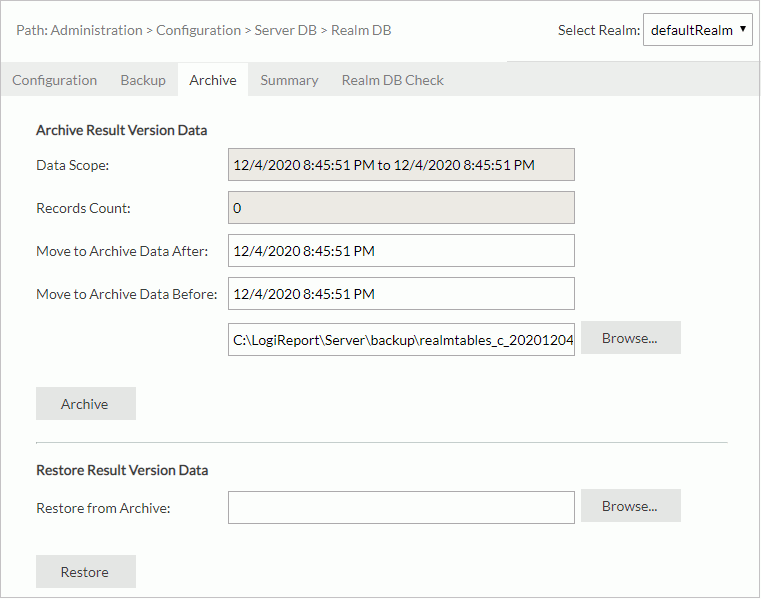 Managing Server Data